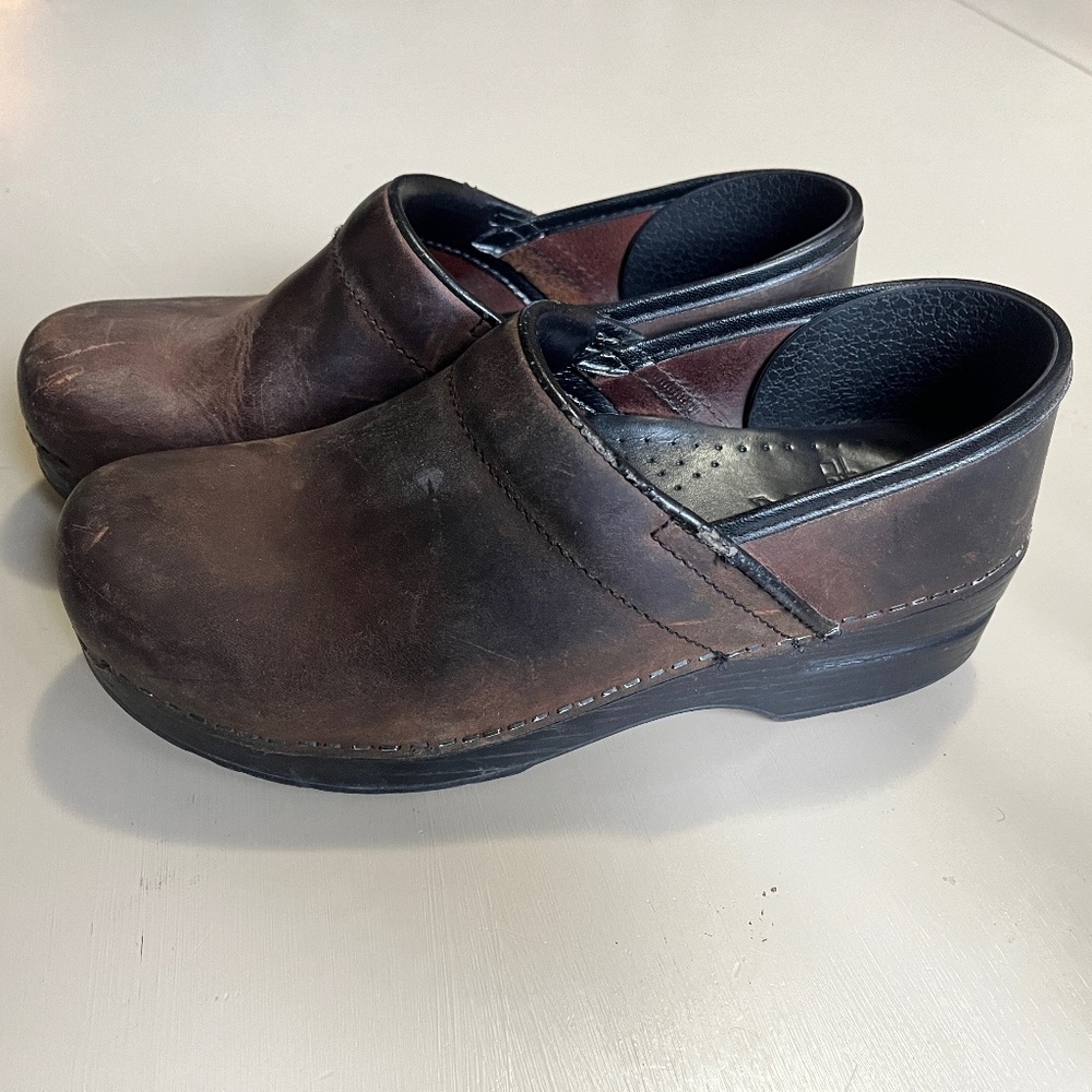 Brown Leather Dansko Clogs - Gem
